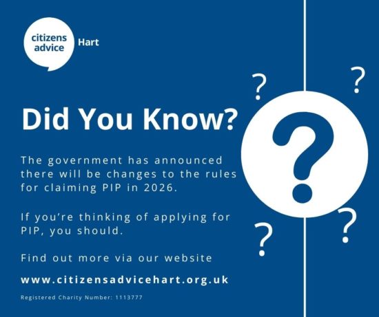 Changes to PIP rules from 2026 - Citizens Advice Hart