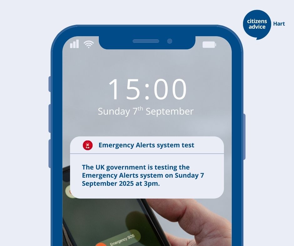 Emergency Alerts system test - Citizens Advice Hart